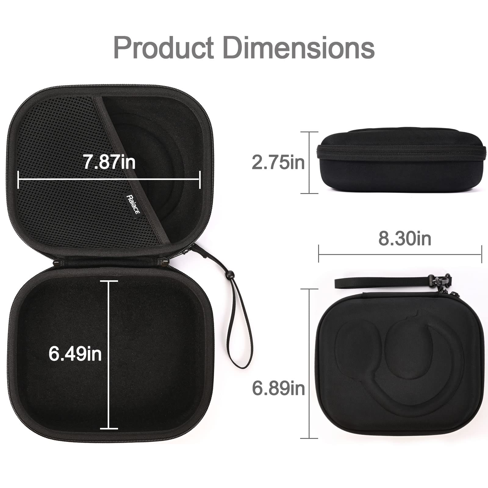 RAIACE Hard Travel Case for JBL Tune 710BT /JBL Live 650BTNC/ 400BT / 500BT and JBL Tune 510BT / 500BT / 660 BTNC/Bluetooth Headphone.-Black(Black Lining)
