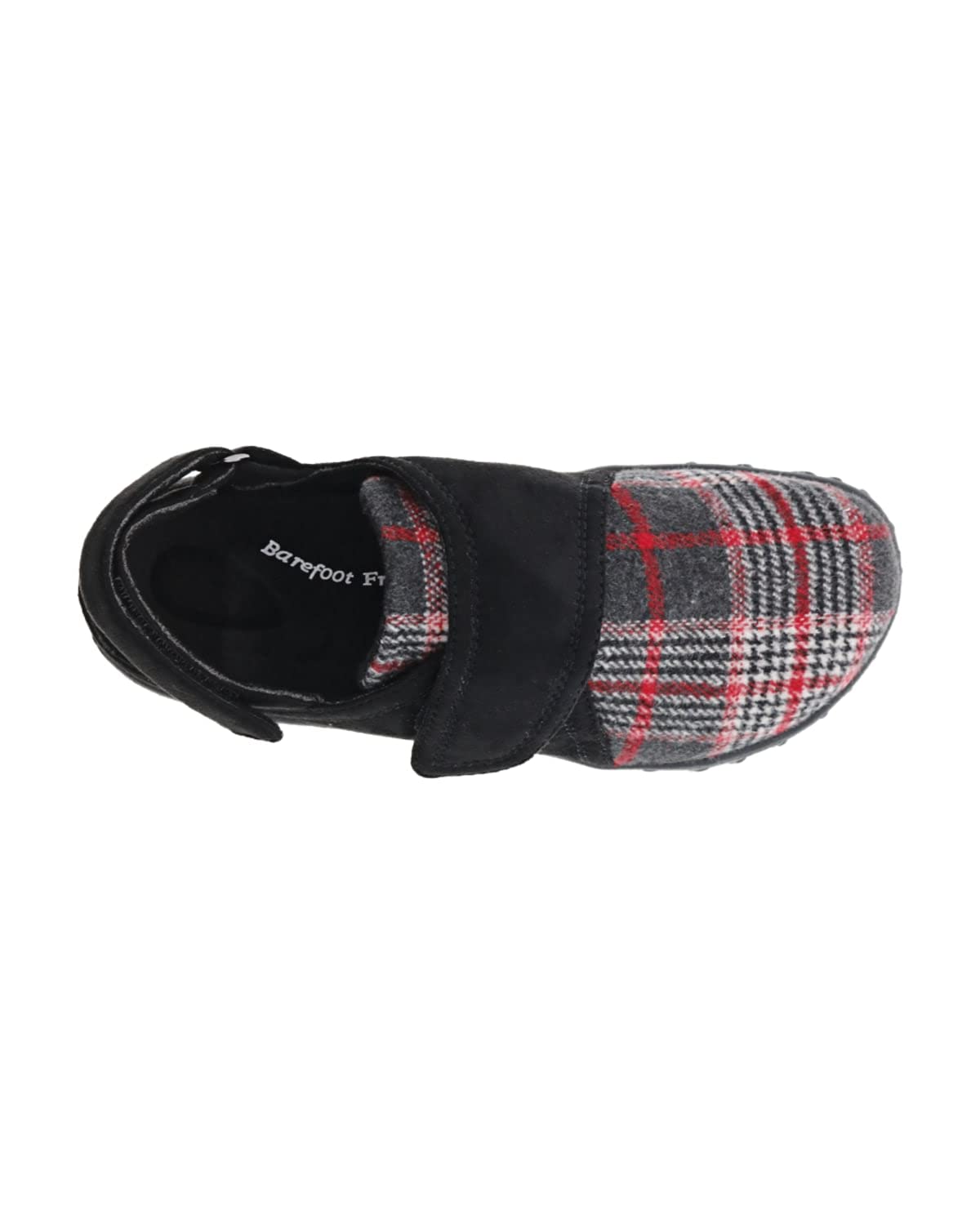Drew Women's Breezy Black Plaid Strech Fabric Flat, 7.5 Wide (D) US