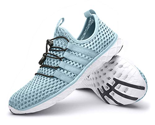 DLGJPA Women's Lightweight Quick Drying Water Shoes for Beach or Water Sports Slip On Walking Shoes Moonlight 8