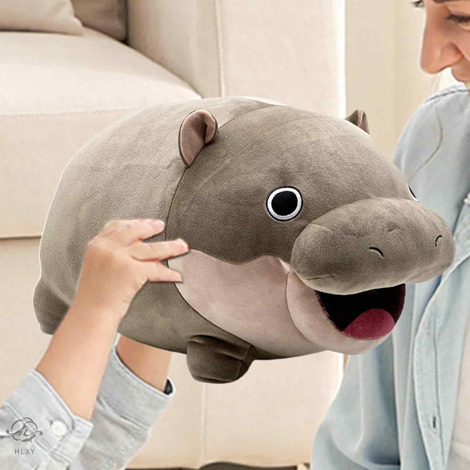 Moo Deng Plush Hippo Plush: Moo Deng Hippo Plush Hippo Stuffed Animal Hippo Toy for Fans Gift Pillow for Kids and Adults