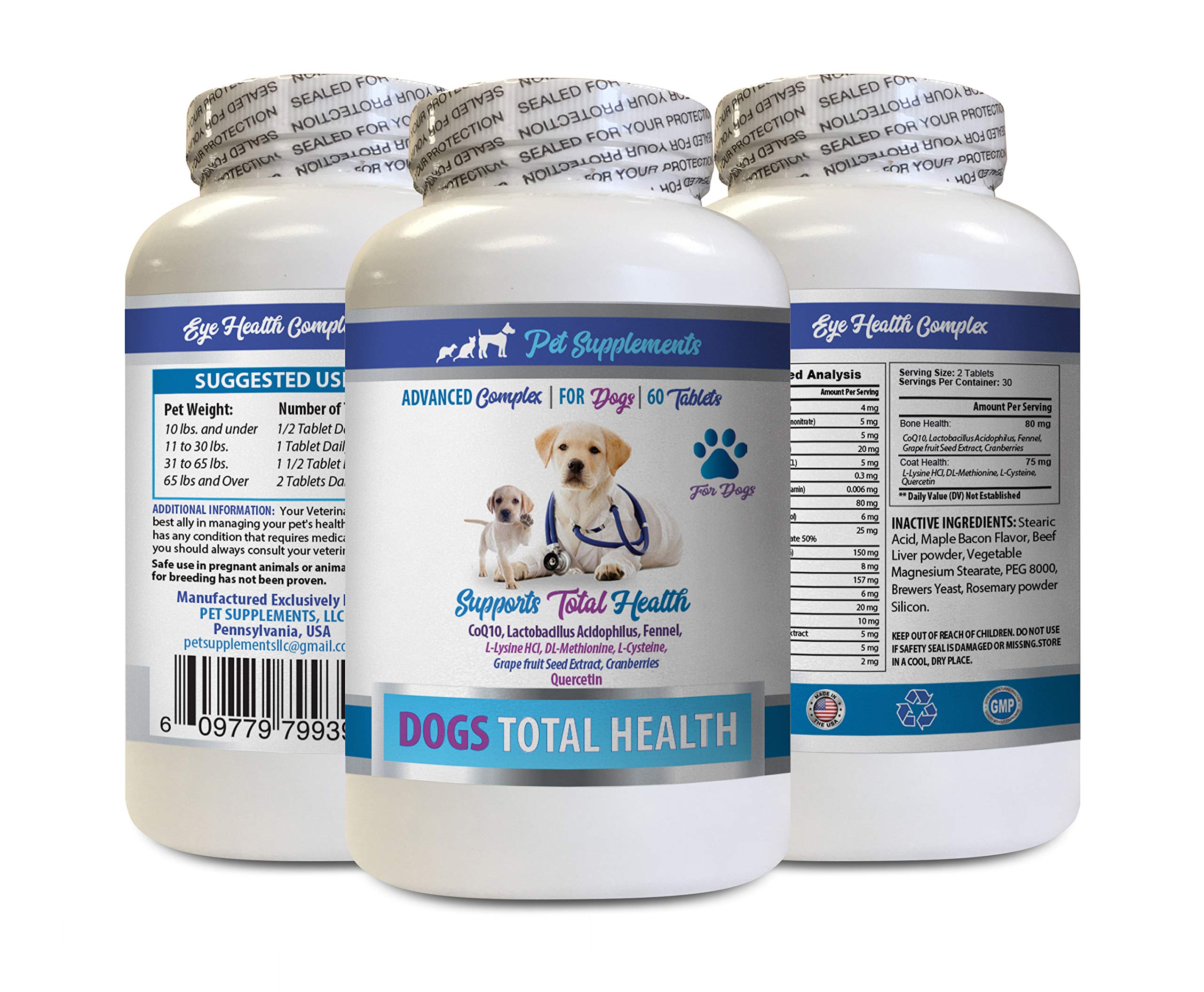PET SUPPLEMENTS & NUTRITION LLC Dog Dental Chews - Dogs Total Health Control - Immune Support - Hair Skin Nails Oral Eye Health Formula - Grapefruit Seed Extract for Dogs - 1 Bottle (60 Treats)