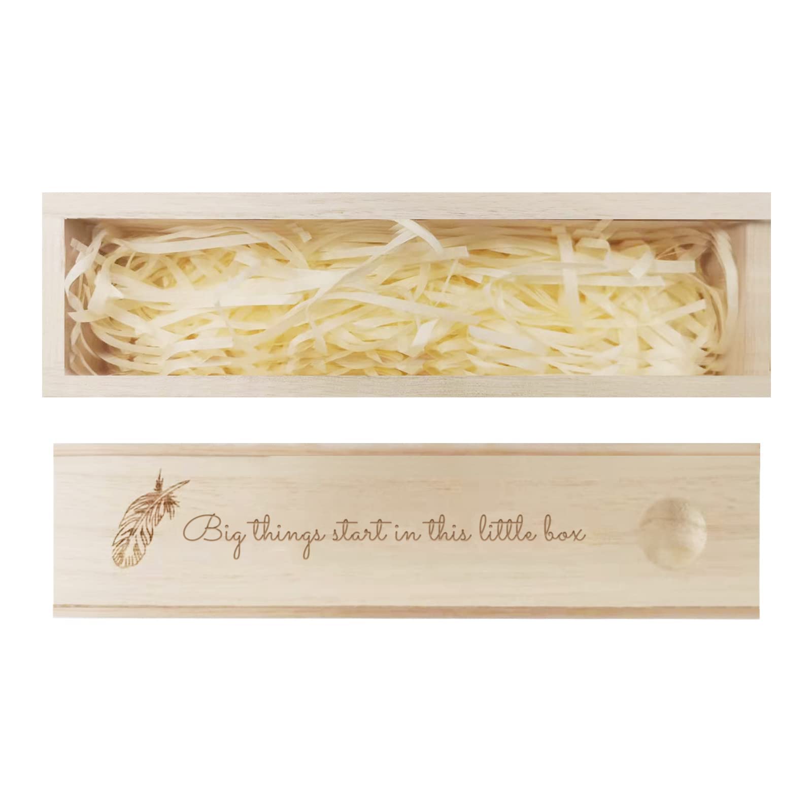 MufHomse Pregnancy Test Keepsake Box Baby Announced Box for Dad Surprise Pregnancy Announcements for Grandparents Baby Keepsake box Pine Wooden Storage Boxes