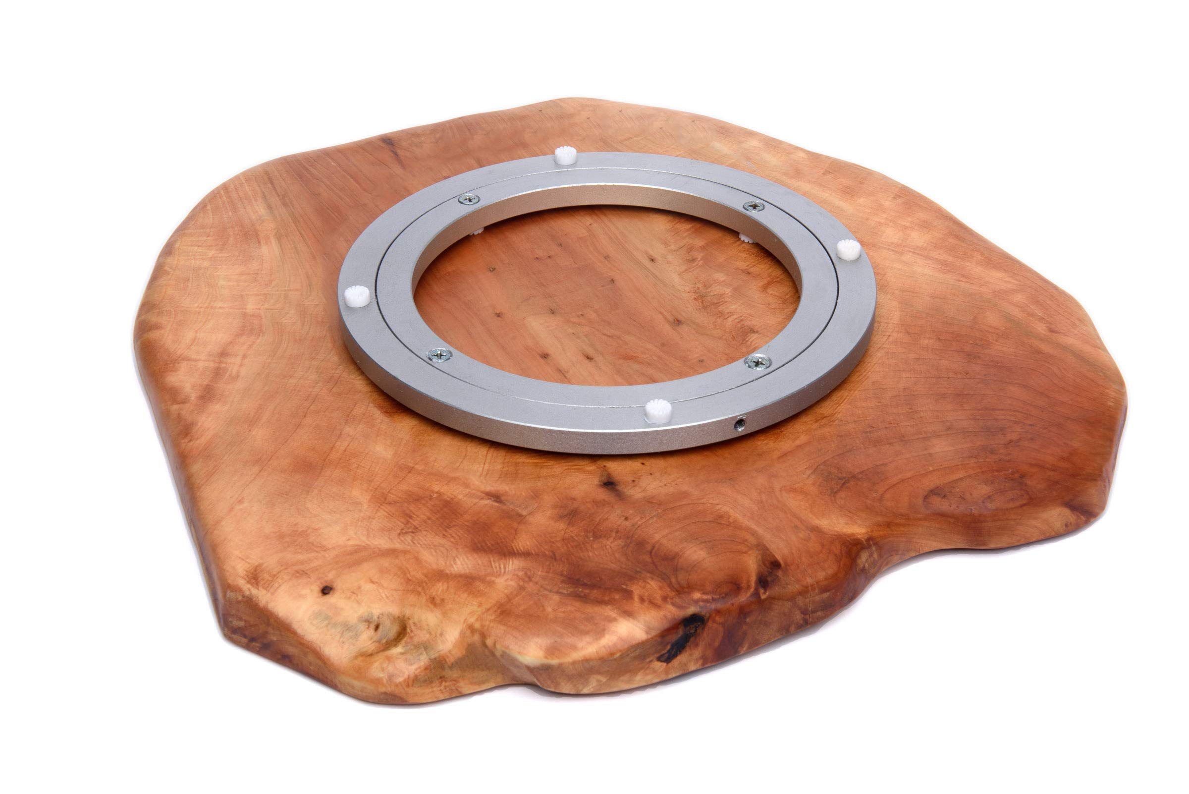 Driini Premium Handmade Root Wood Lazy Susan Turntable (16'') - Large Rustic Wooden Serving Platter Cheese Board - Oversized Charcuterie Tray, Perfect for Your Dinner Table or Countertop