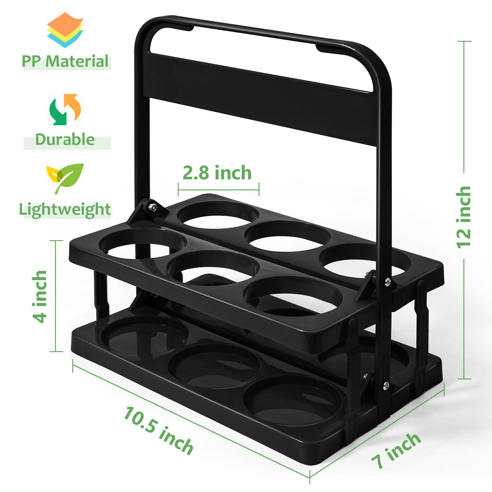 Kevenal Portable Spray Can Holder, Paint Bottle Organizer for Garage & Home, 6 Holes Spray Bottle Storage Rack, Spray Bottle Organizer - Black