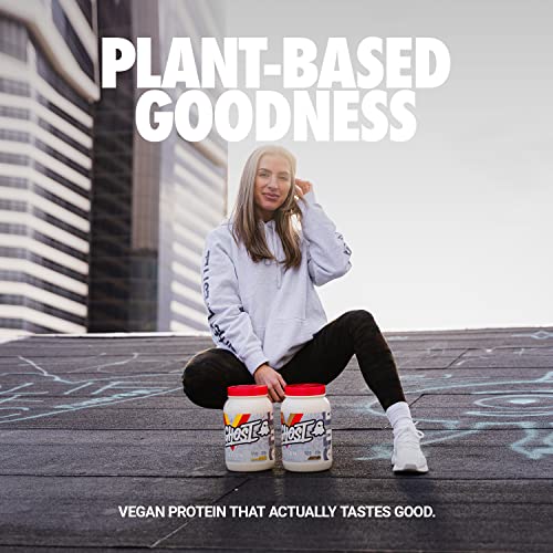 GHOST Vegan Protein Powder, Pancake Batter - 2lb, 20g of Protein - Plant-Based Pea & Organic Pumpkin Protein - Post Workout & Nutrition Shakes, Smoothies, & Baking - Soy & Gluten-Free