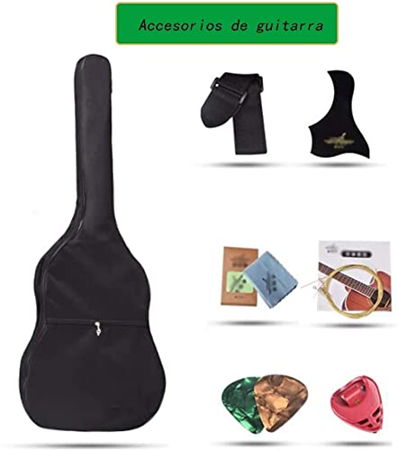 Guitar Kit, String Instrument Electronic Guitar Acoustic Guitar Beginner Ballad Guitar Student Metal String Basswood Rock Instrument Waterproof Backpack,38 Inches (Color : A-Brown, Size : Long-96cm
