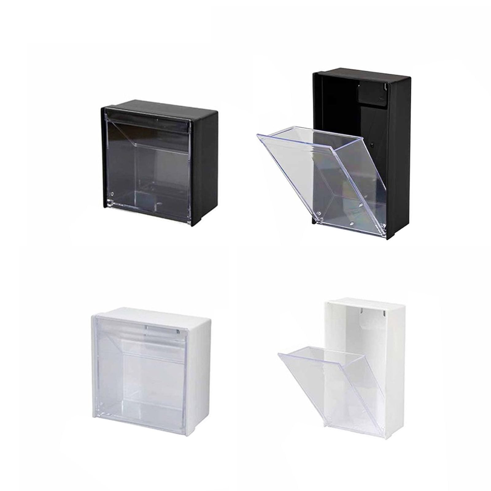 IOOOFU Magnetic Wall Mounted Bathroom Organizer Cotton Pad Holder Makeup Box Plastic Storage Container for Cotton Swabs Jewelry