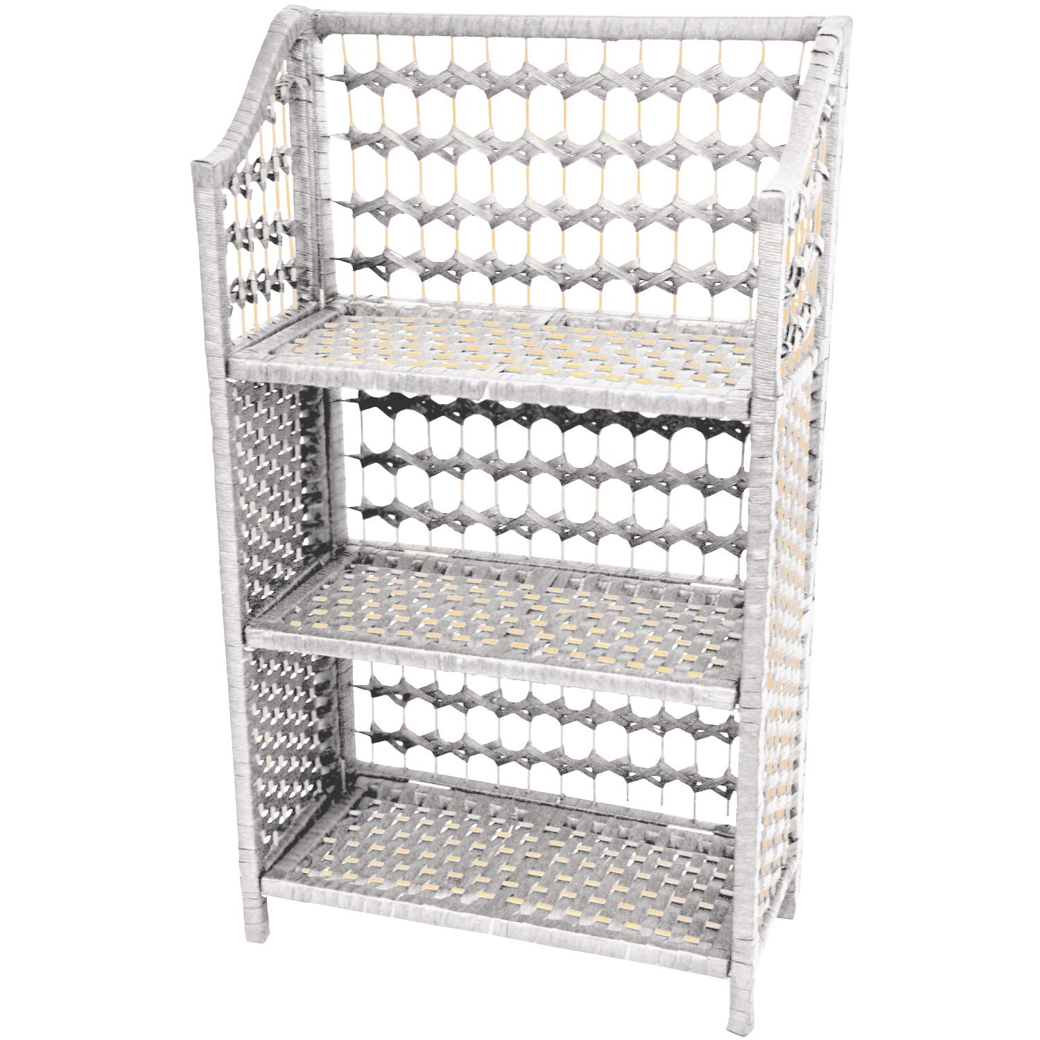 Red Lantern 33" Natural Fiber Shelving White Unit, 3 Shelf