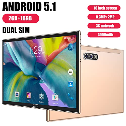 JMKQLZ 1pc HD Tablet WiFi Bluetooth Android Voice Call Game Tablet,10 Inch IPS Display Screen,WiFi,2GB RAM+16GB ROM,4000mAh,Android 5.1 System