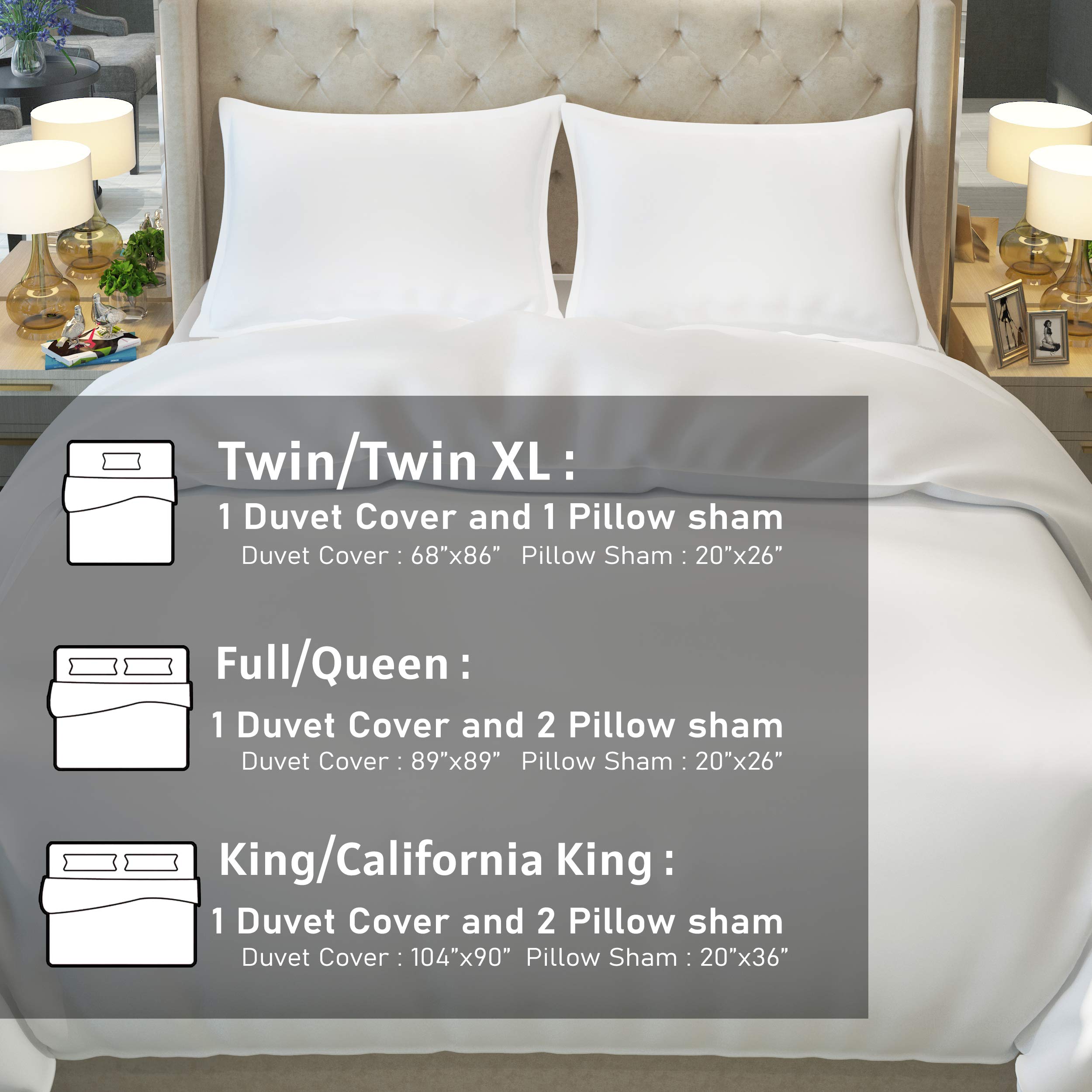 Red Nomad Luxury Duvet Cover & Pillow Shams Set (Full/Queen, Pure White)