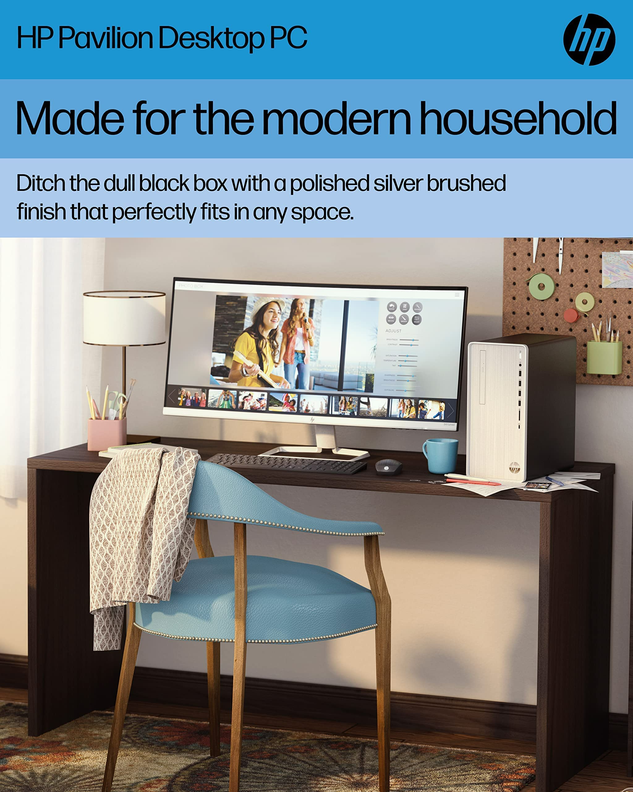 HP 2022 Newest Pavilion Desktop PC, AMD Ryzen 7 5700G Processor, 16GB RAM, 1TB SSD, 1TB HDD, AMD Radeon Graphics, Wi-Fi, Bluetooth, Keyboard and Mouse Combo, Windows 11 Home, Bundle with JAWFOAL