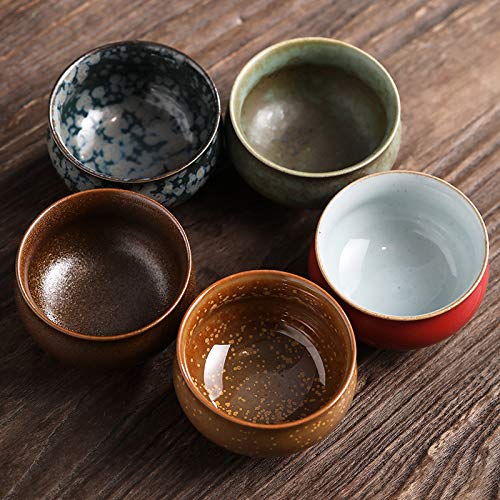 Handmade Tea Cup,Tea Cup Set of 5,Kung Fu Tea Cup,Tea Cup Without Handle,Small teacups Bulk,Traditional Chinese Tea Cup