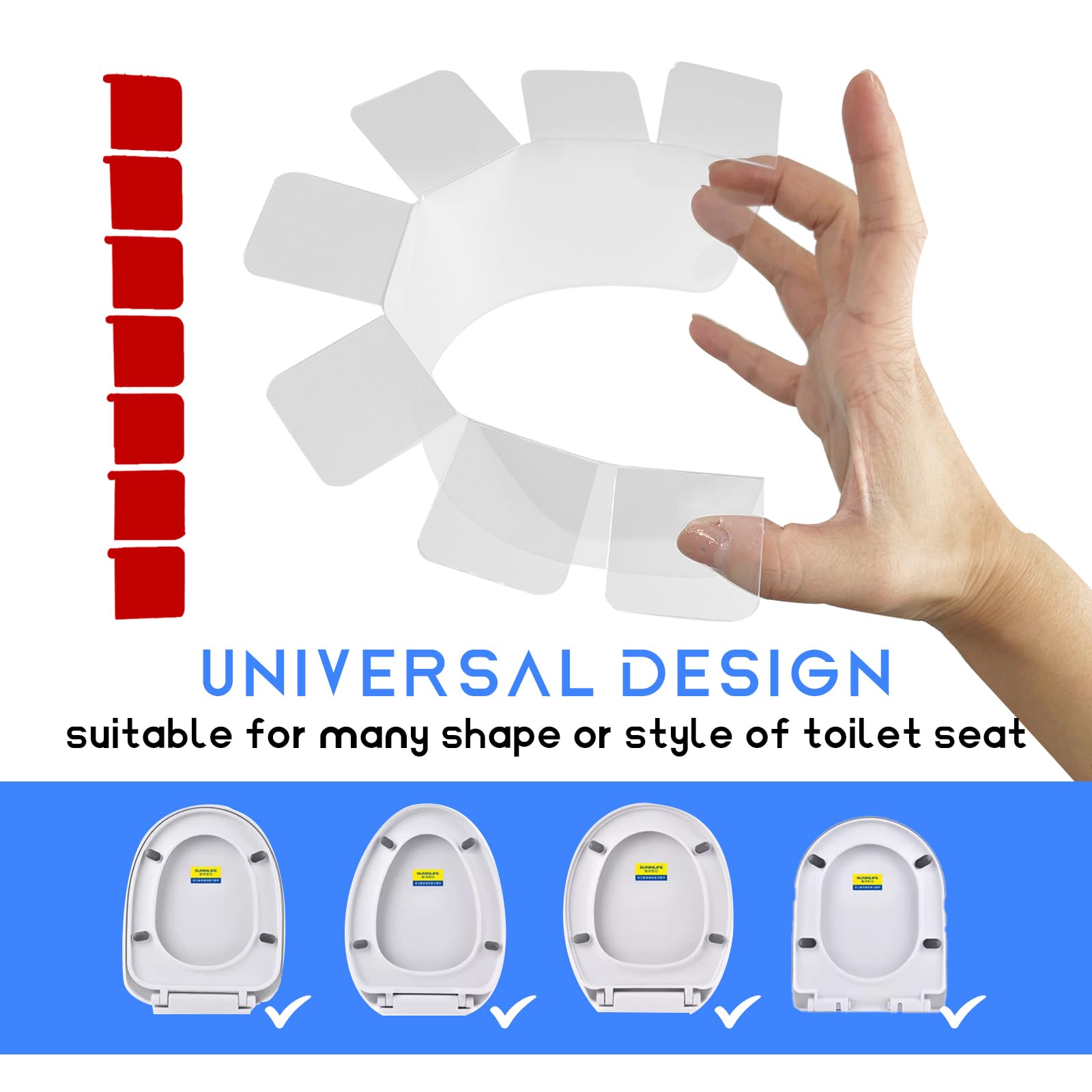 HealthSTEC 4 Pack Pee Guards for Toilet Seats Toilet Seat Splash Guards for Adults Around Toilet Floor Protector to Keeps Toilet Clean Durable and Easy-to-Install (Green)