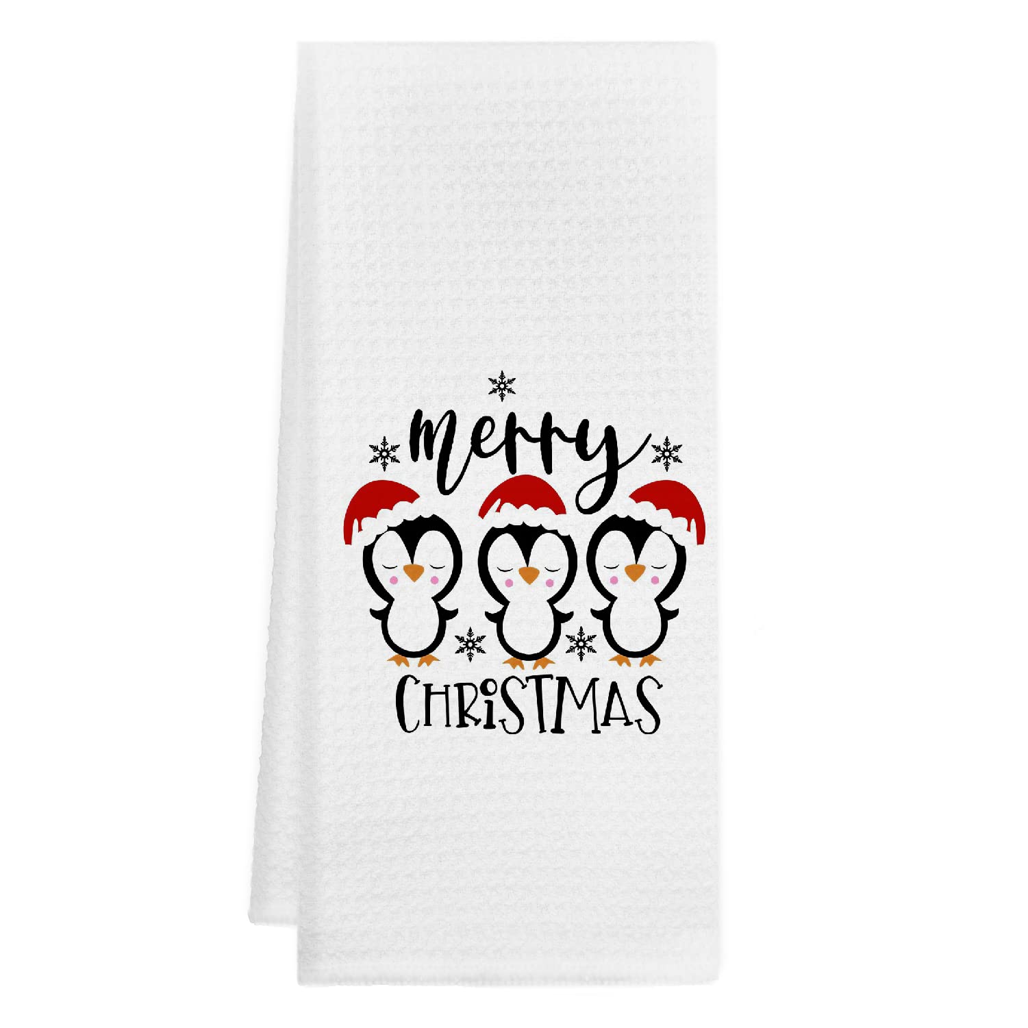 GICHUGI Penguin Christmas Kitchen Towels 16x24, Christmas Hand Towels, Christmas Dish Towels, Christmas Kitchen Bathroom Decor, Penguin Christmas Kitchen Decorations