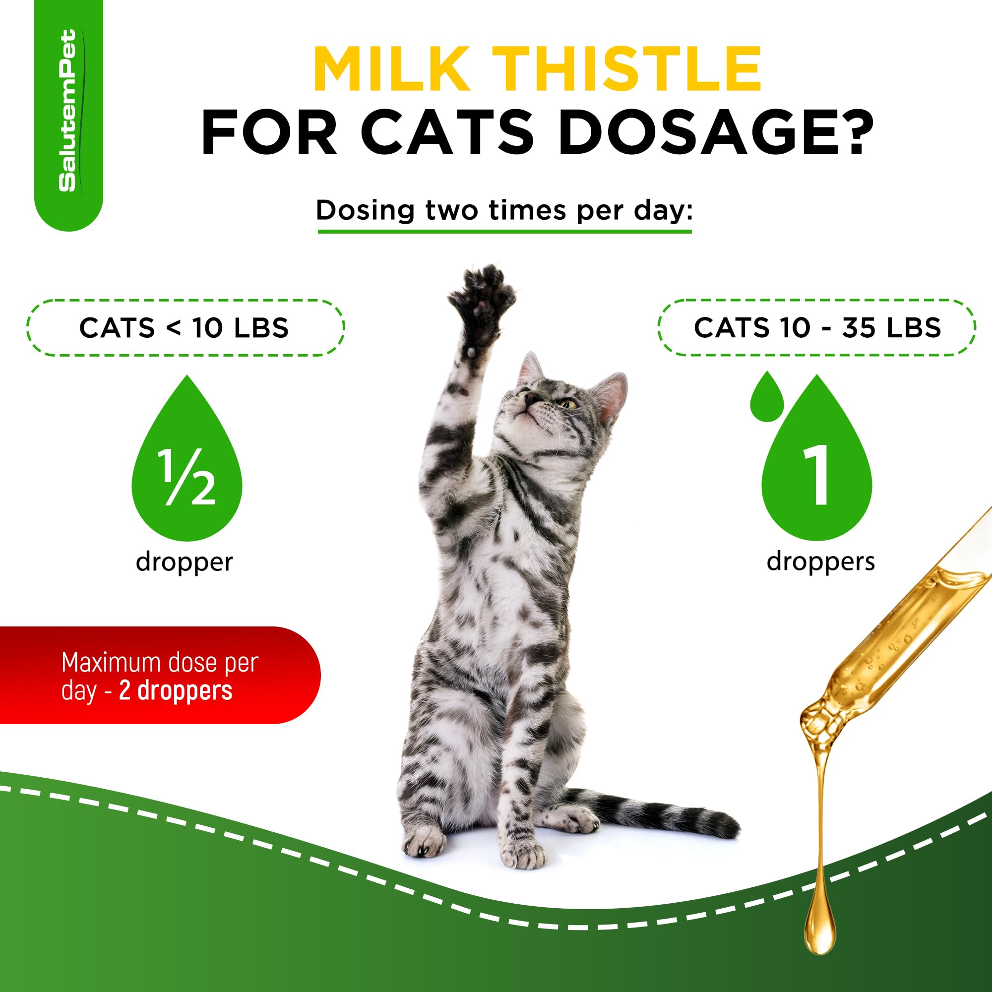 Milk Thistle for Cats | Cat Milk Thistle | Milk Thistle Cats | Liver Support for Cats | Natural Ingredients | 2 Pack x 2 Oz
