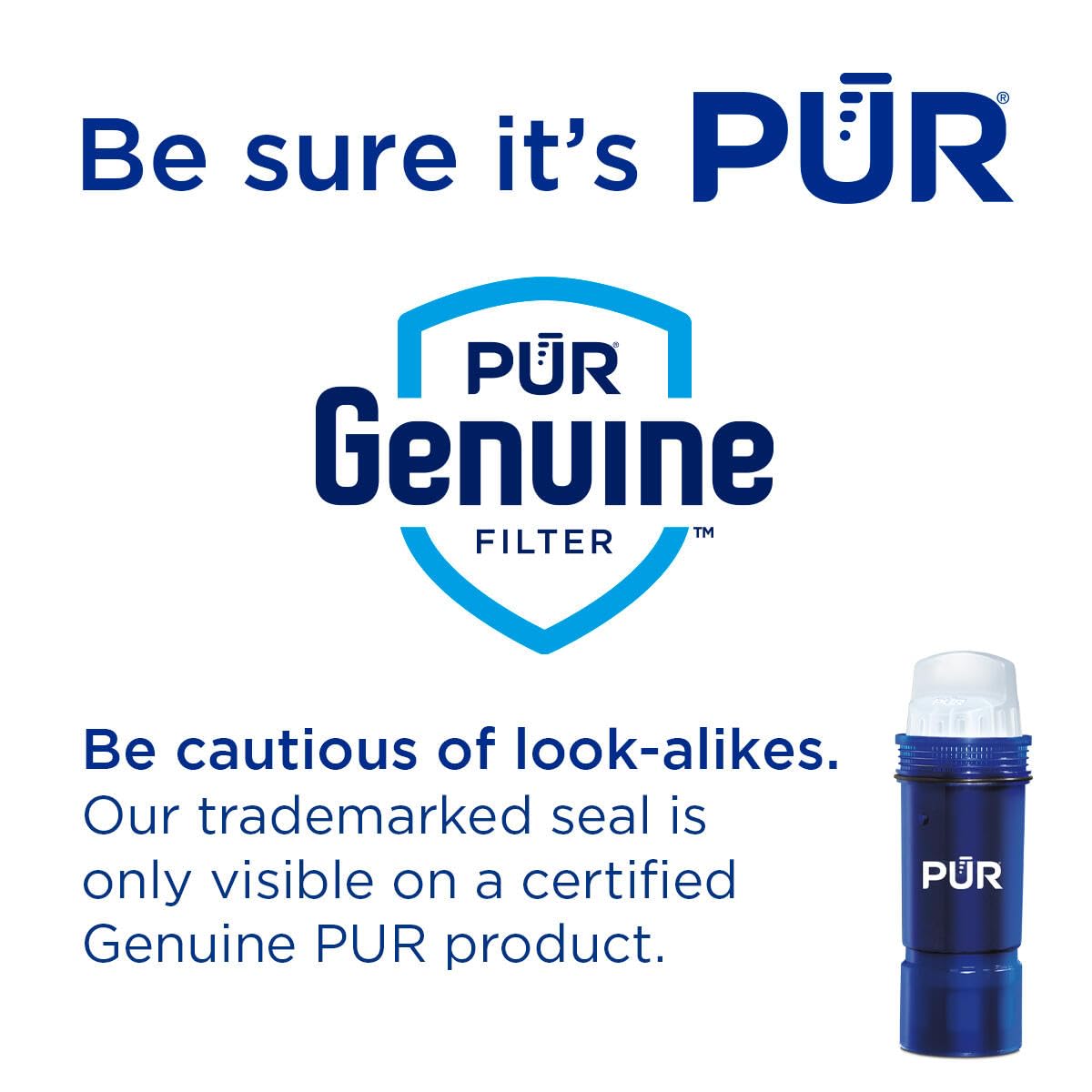 PUR PLUS Lead Reducing Water Pitcher and Dispenser Replacement Filter 1-Pack, NSF and WQA Certified – Compatible with all PUR and Beautiful by PUR Pitchers and Dispensers, Blue, PPF951K1