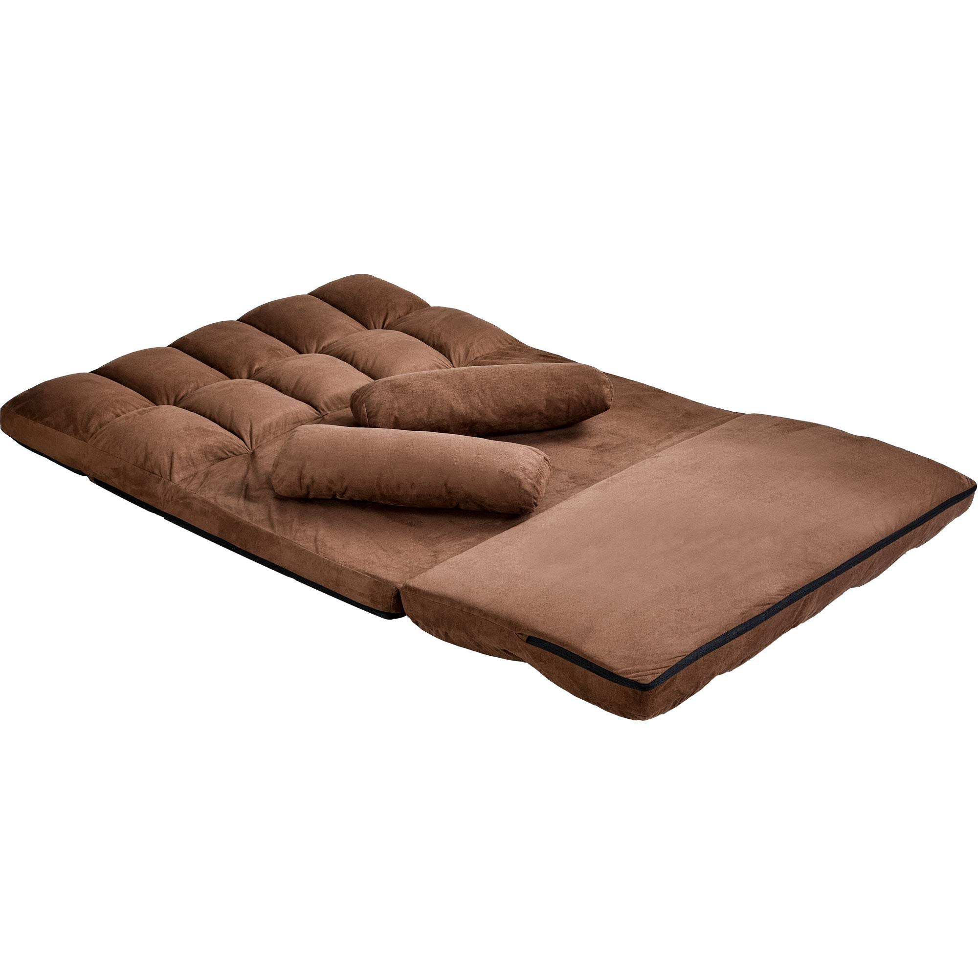 LZ LEISURE ZONE Lazy Sofa Bed Adjustable Floor Sofa, Foldable Gaming Sofa Mattress Futon Couch Bed with 2 Pillows