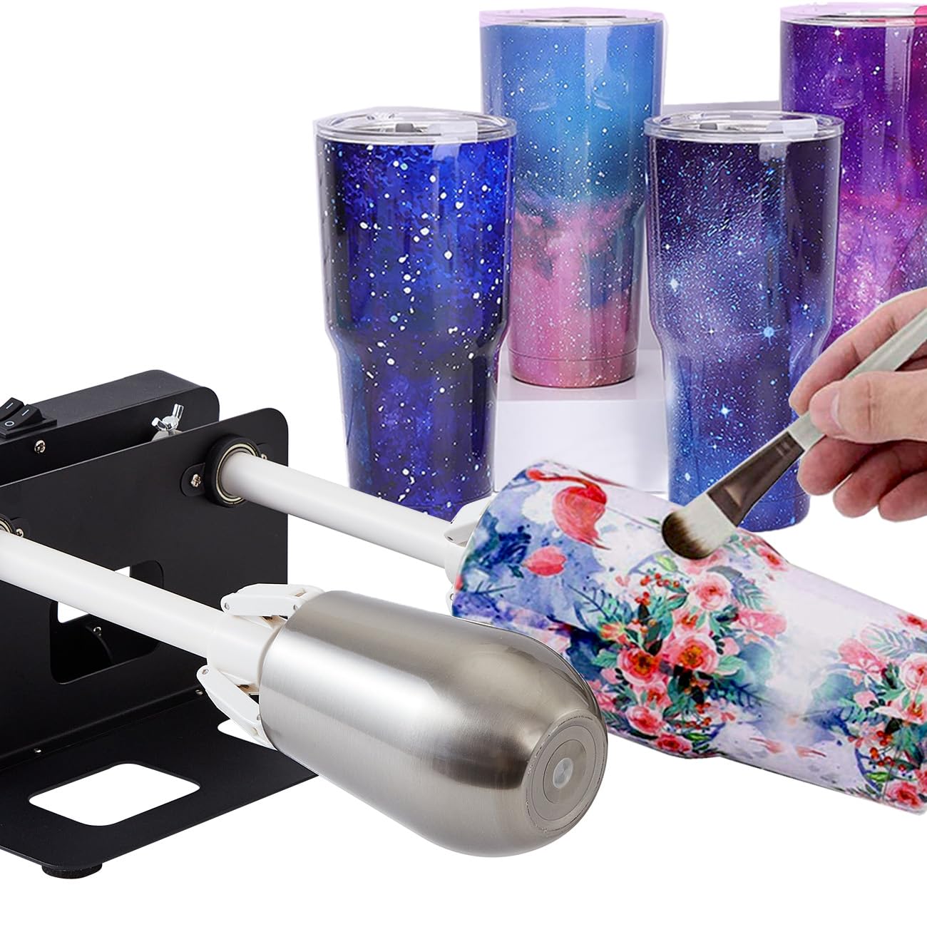 HHTHH 2 pcs Cup Turner Holder, Adjustable Tumbler Turner Inserts for 3/4 Inch and 1/2 Inch PVC Pipe, Cup Turner Foam Insert Fit 40 oz 30 oz 20 oz 10 oz All Tumblers