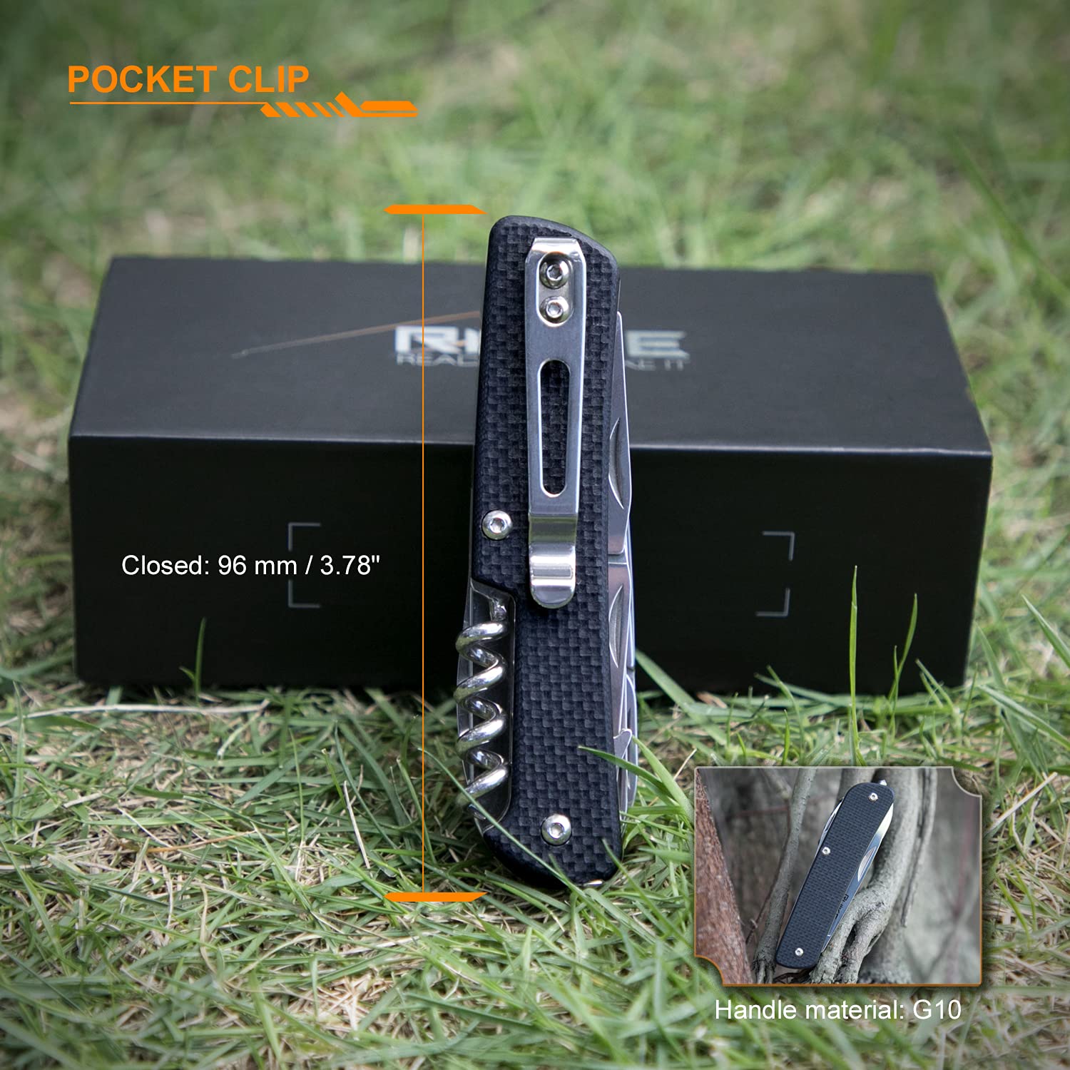 Ruike Multifunctional Knive, Black, G10 (M61-B)