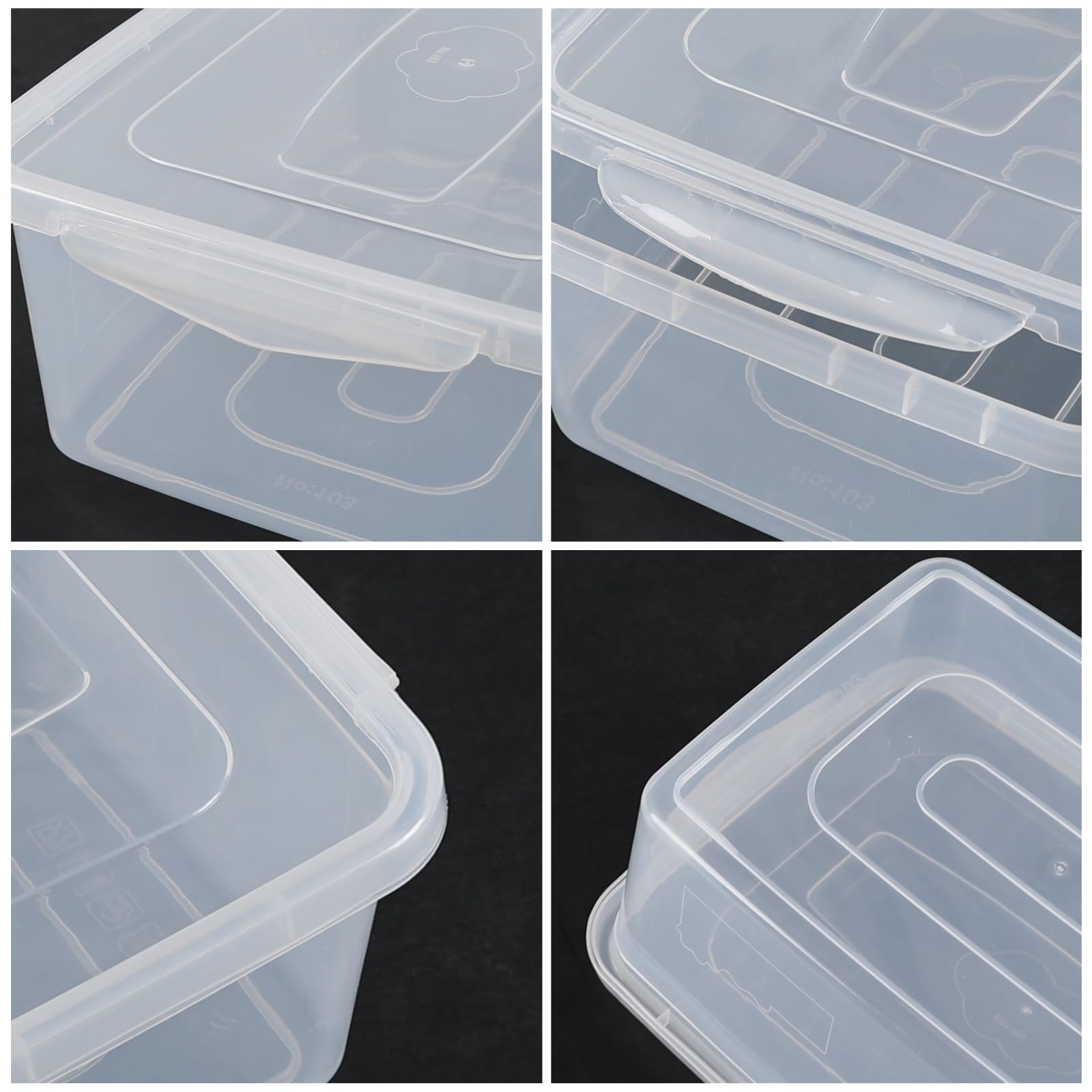 Morcte 6 Pack Clear Plastic Storage Bins, 8 L Plastic Storage Containers with Lidsm, F