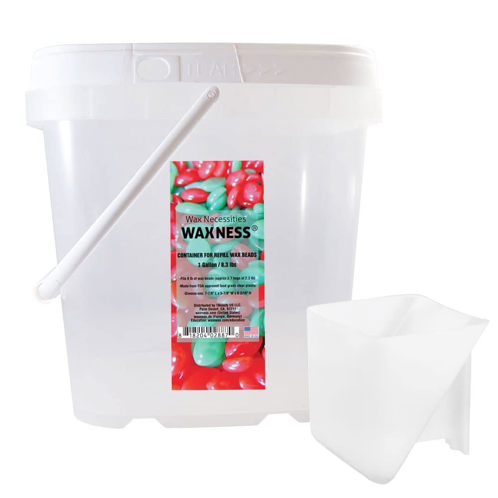 Waxness Clear Plastic Empty Container for Refill Wax Beads 1 Gallon