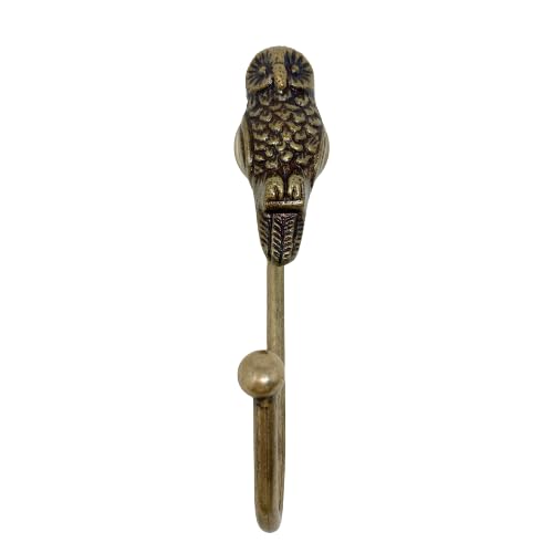 Knobs By Blossom Vintage Antique Brass Iron Wall Hooks Tie Backs Bronze Handmade Metal Animal Hook (18. Owl), TFVSAH