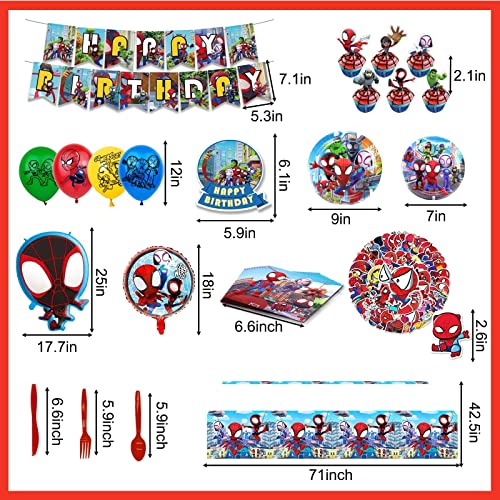 ERMODA 175pcs Cartoon Tablecloth Decoration for Birthday Party Supplies06