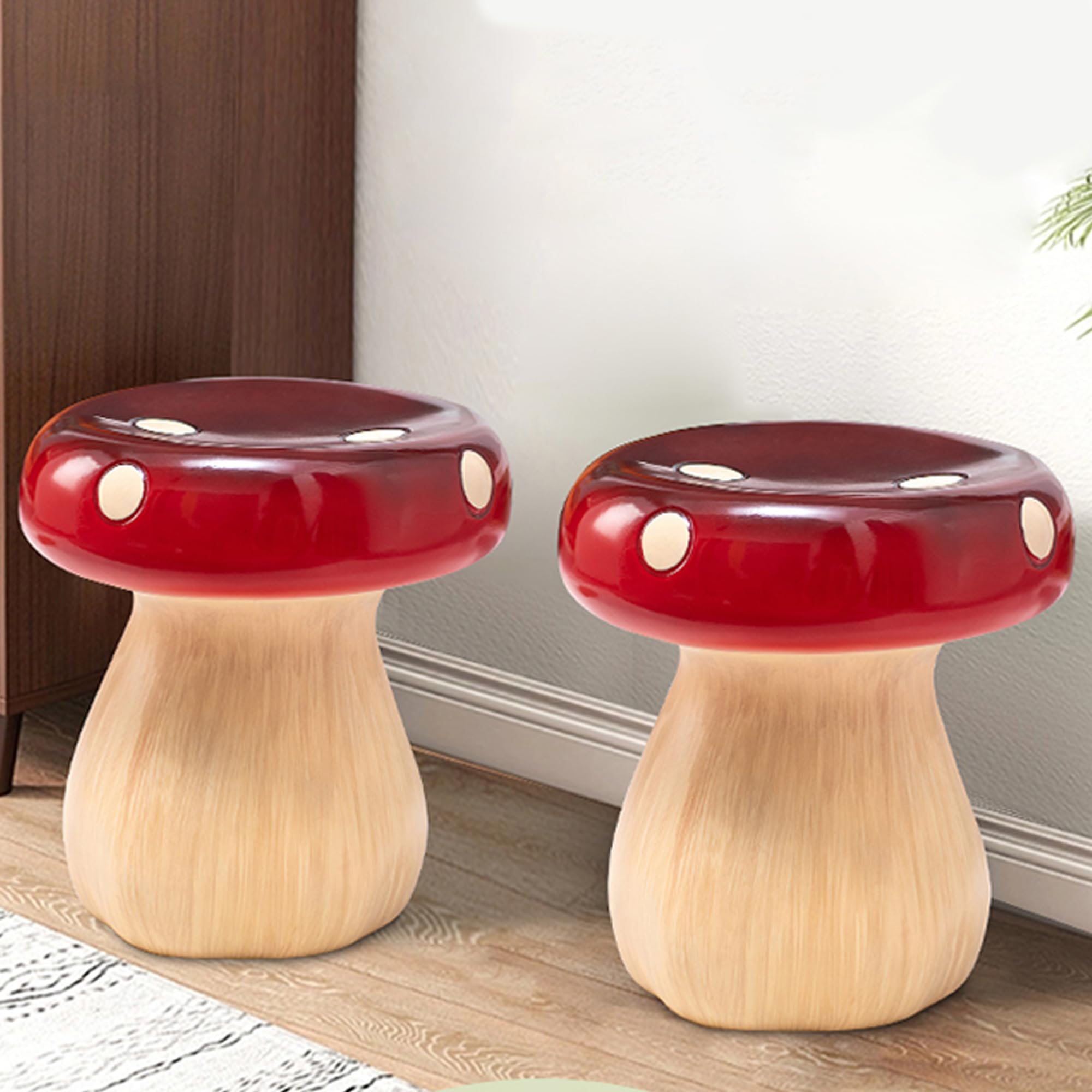 Juju Mushroom Ottoman Stool for Children - Small Stools to Sit On Kids - Vanity Stool Makeup Vanity Chair - Accent Chair with Ottoman - Kitchen Stool Kitchen Stools - Living Room Ottoman