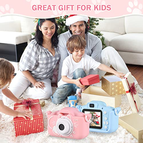 ERYUE Camera, X8 Mini Camera Camera Digital Camera 1080P Video Camera 20MP Dual Lens 2.0 Inch IPS Screen Built-in Battery Cute Photo Frames Interesting Games with 32GB Memory Card USB Card Reader