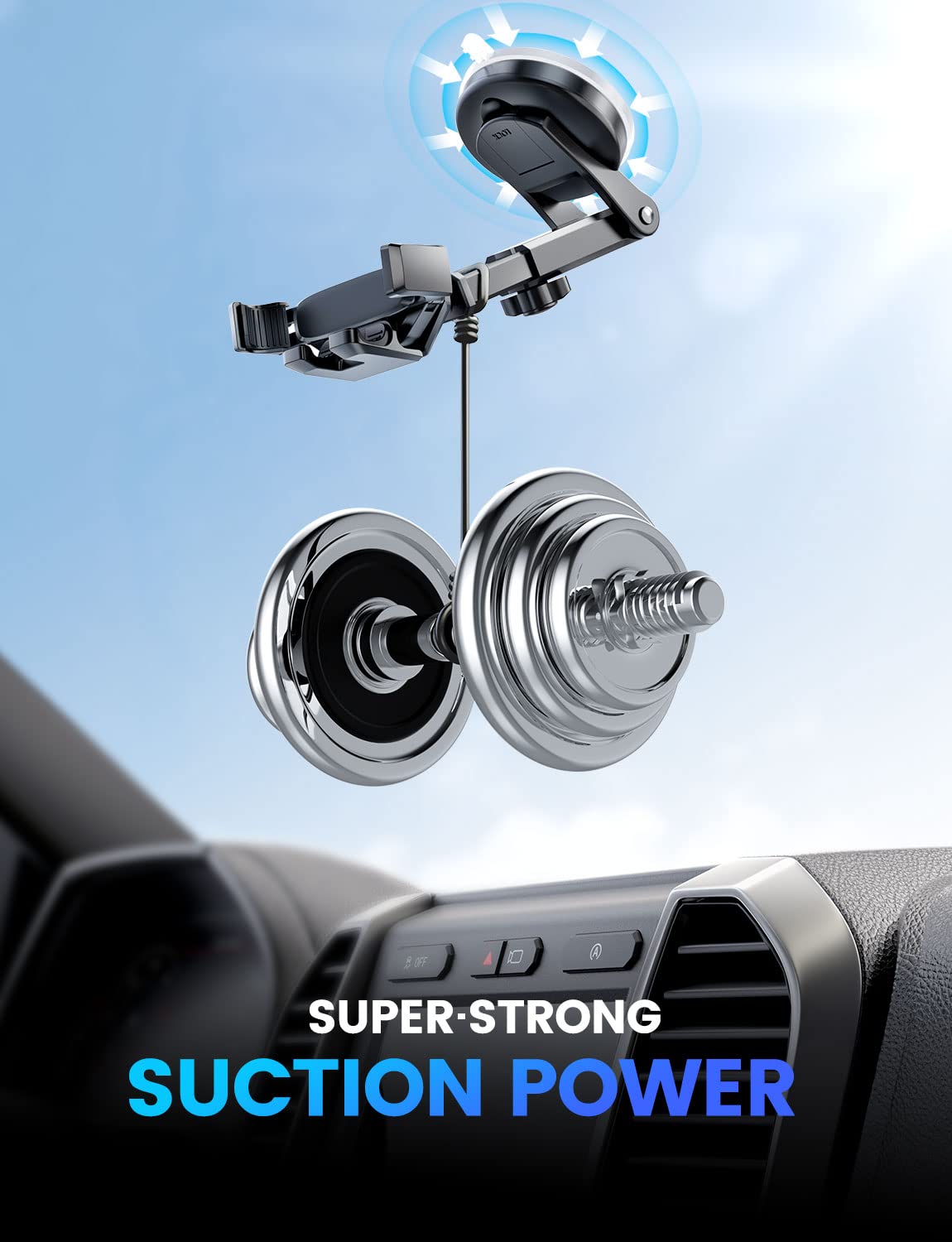eSamcore Windshield Phone Mount for Car, Car Vent Phone Mount Gravity Suction Cup Phone Holder for Car Window Dashboard Car Cell Phone Holder for iPhone 14 Car Mount