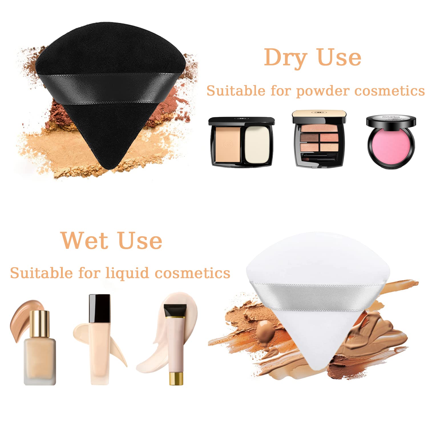 Heatless Hair Curler Face Makeup Soft Triangle Heatless Hair Curler - forOvernight Heatless Curls, Washable Reusable Wedge Shape Velour Cosmetic Sponge Makeup Tool