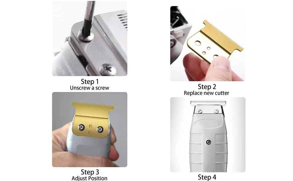 Replacement Blade for Andis T Outliner, Andis Gtx (Golden+White Ceramic Blade)