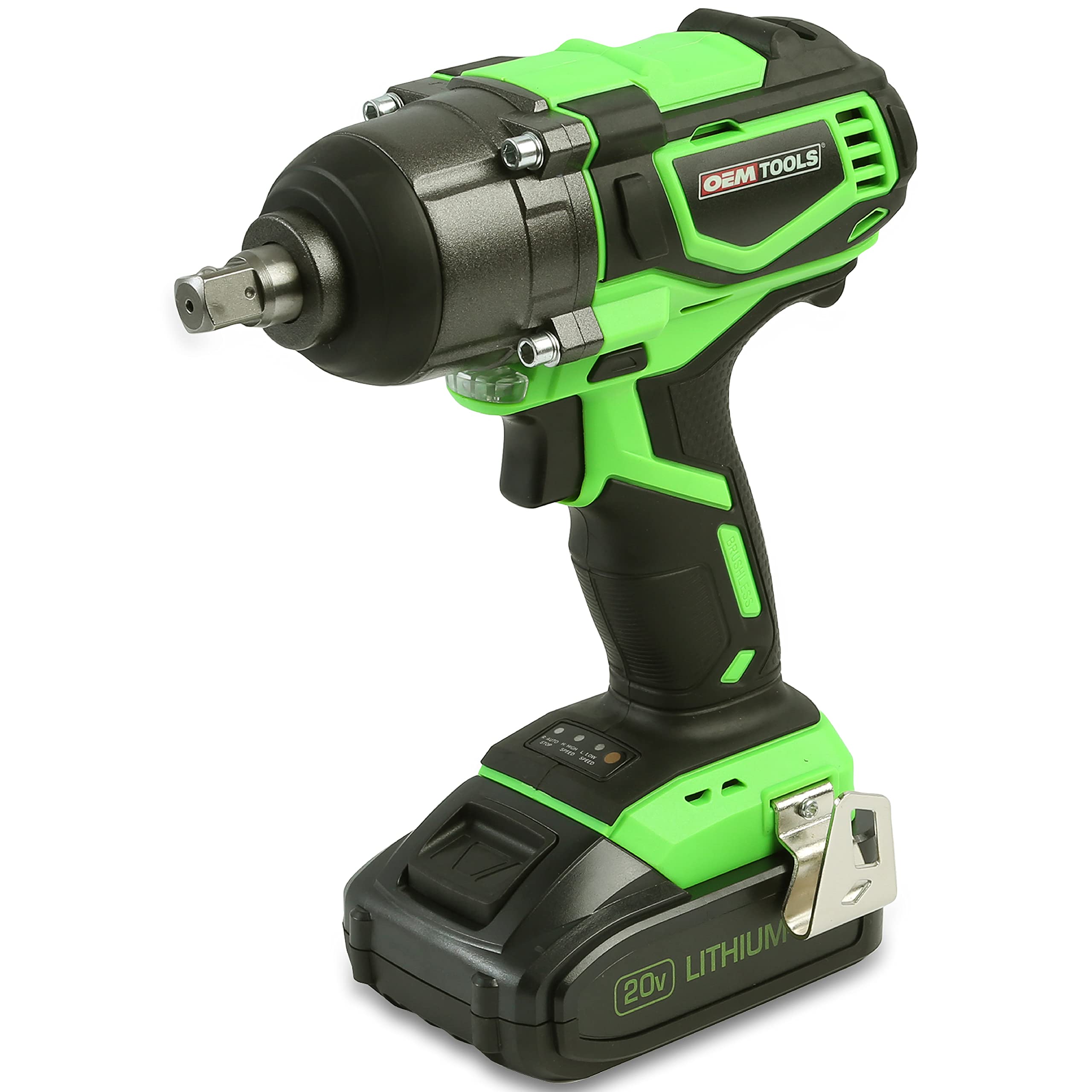 OEMTOOLS 24486 1/2" Impact Wrench, 20V Brushless Cordless Impact, Cordless Impact Wrench 300 Ft/Lb Torque, Variable Speed, 1/2 Impact for Lug Nuts and High-Torque Applications