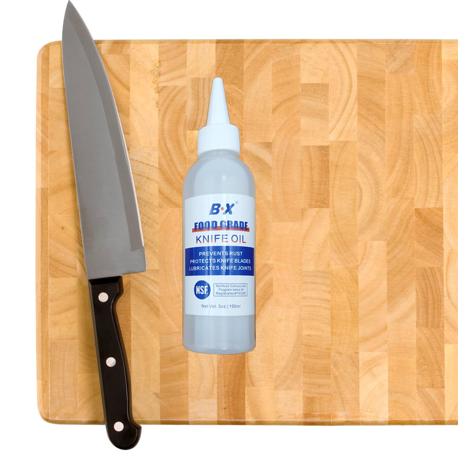 LewisCare Food Grade Chefs Knife Oil 5oz Prevent Knife Blade Rust,Protection & Lubricant Knife Care Cleaning Set.