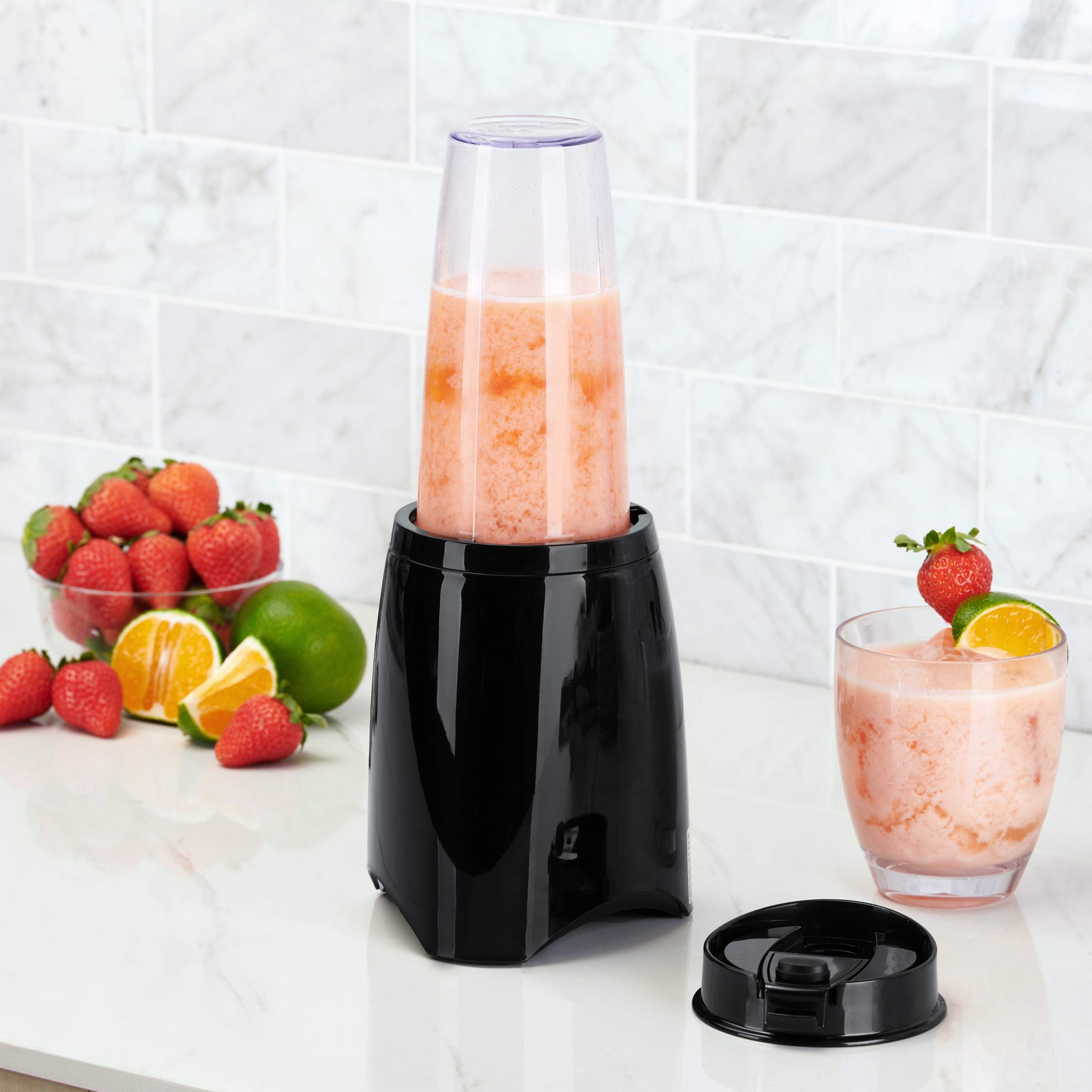 Mainstays Black Personal Blender with Blend-and-Go Travel Cup, Capacity of 15 Oz