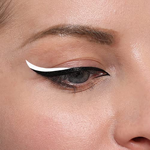 DUNUF MAKEUP 2 in1 Waterproof Liquid Eyeliner, Pitch Black, White,white liquid liner,0.02 Fl Oz (Pack of 1)