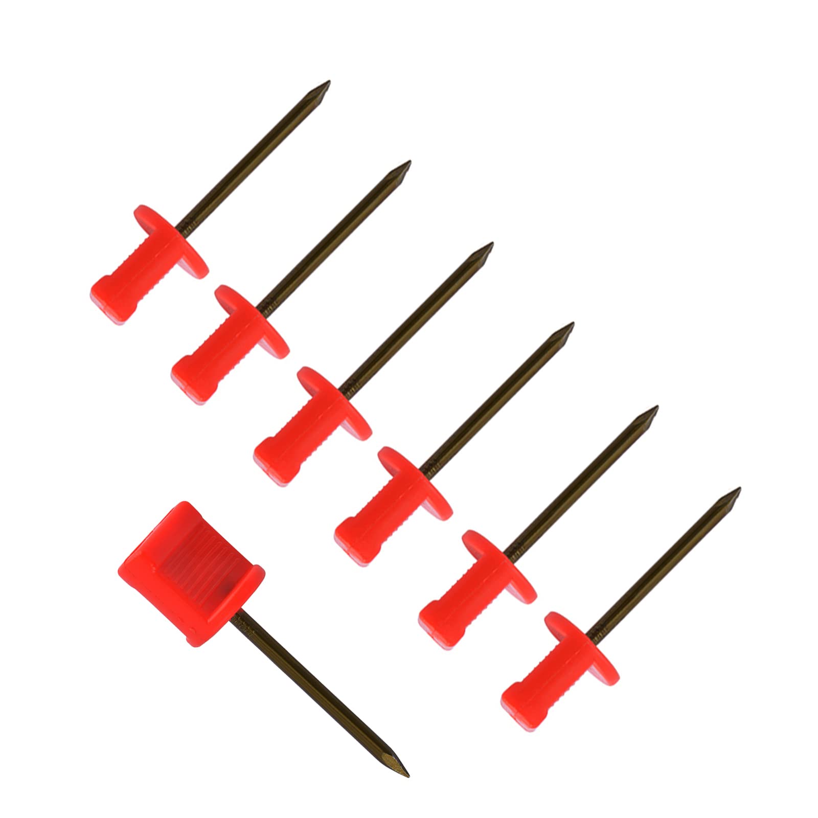 Elkrich 20pcs Archery Target Face Pins Manganese Steel Target Pins Fix Paper Face Foam Straw Targets 2.5inch (Red)