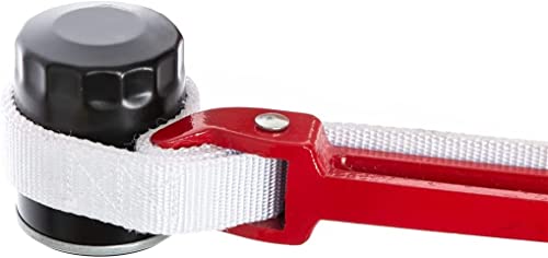 HOMEGOAL 12 Inch Multi-Purpose Strap Wrench Adjustable Pipe Wrench Anti-sliding Wrench, Double Layered Thickened Nylon Strap