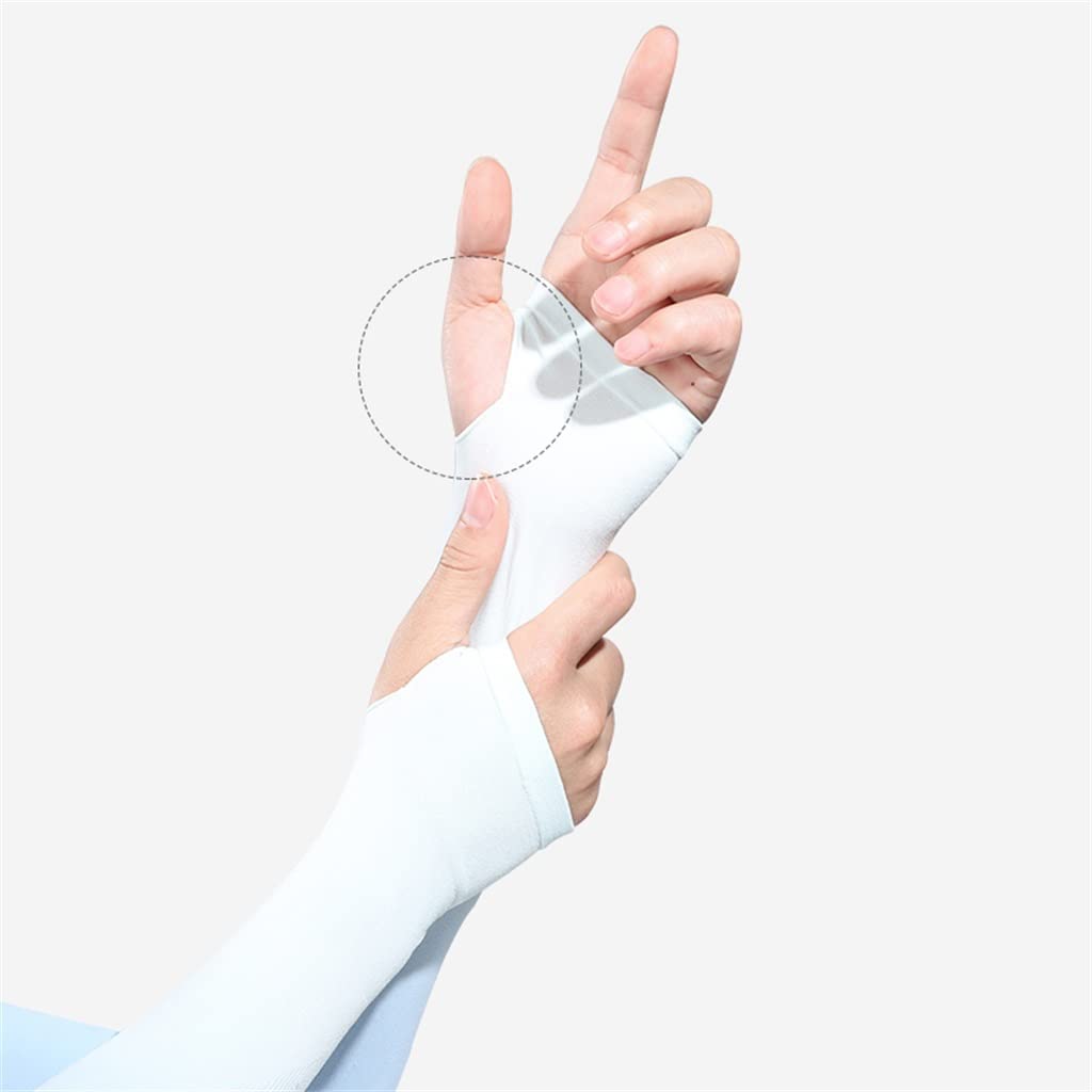 Gradient ICY Sleeves Female Ice Silk Summer Arm Guard Sleeves Summer Artifact Driving Gloves (Color : C, Size : One Size)