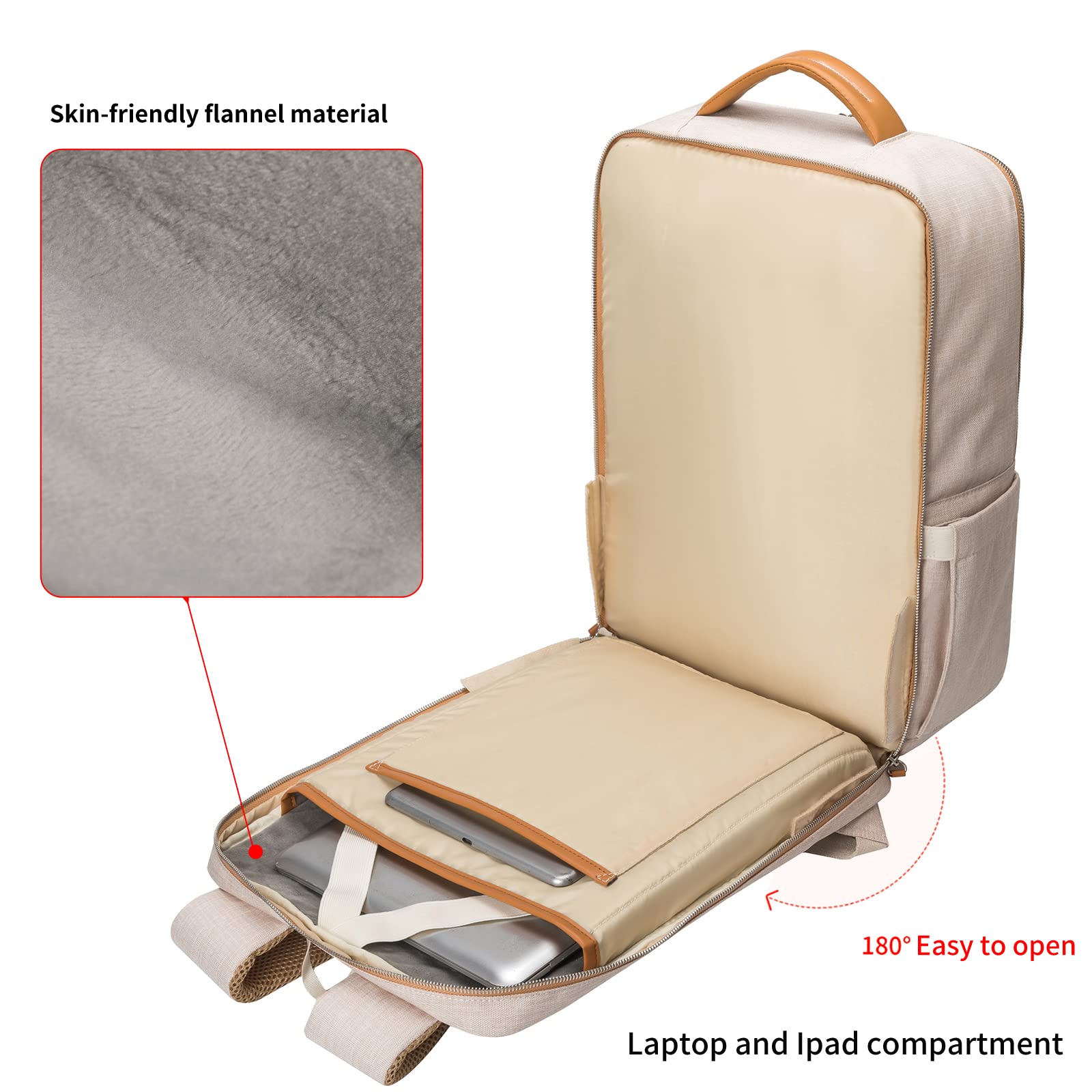NOBLEMAN Business Smart Backpack Waterproof Laptop Backpack Travel Durable Daypack (beige)