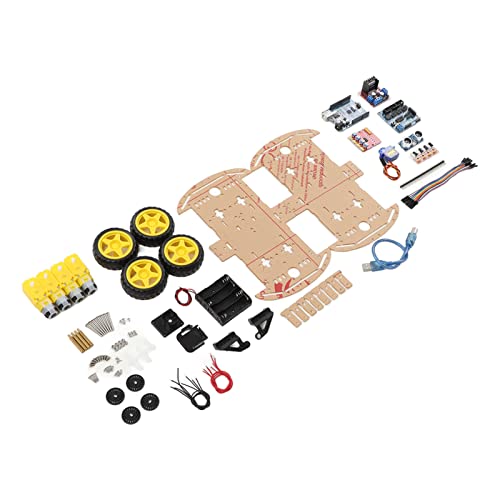 Jopwkuin Robot Car Chassis, Convenient Operation Smart Robot Car Chassis Kit Stable Professional Easy to Assemble for 4WD