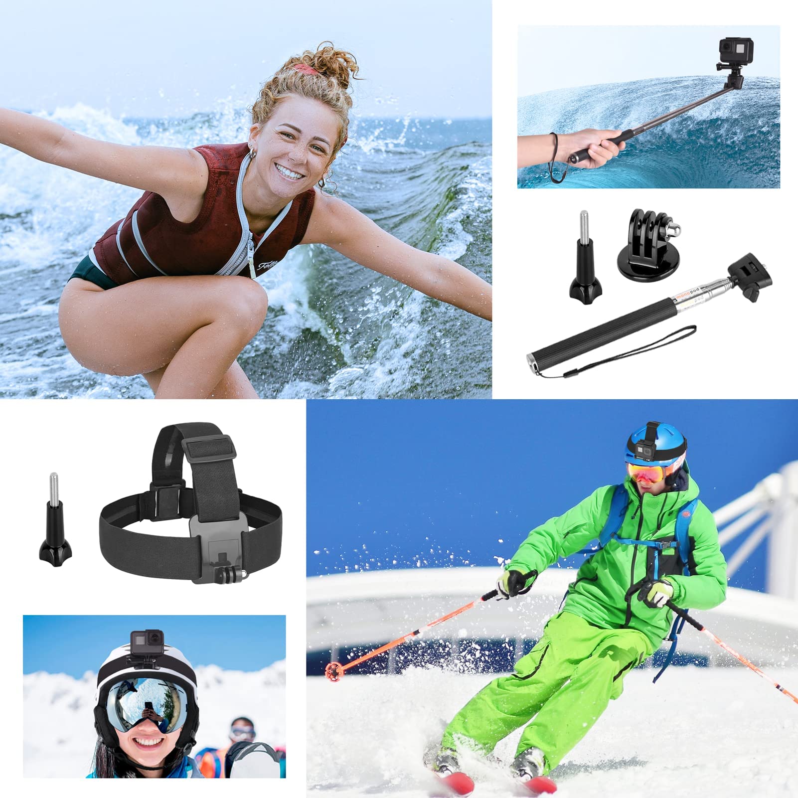 EMART 61 in 1 Gopro Hero 9 10 11 Accessories Kit with Waterproof Housing Case Protector, Go Pro 9/10/11 Black Camera Accessory Packages, Action Camera Accessoires Adventure Kit Bundle