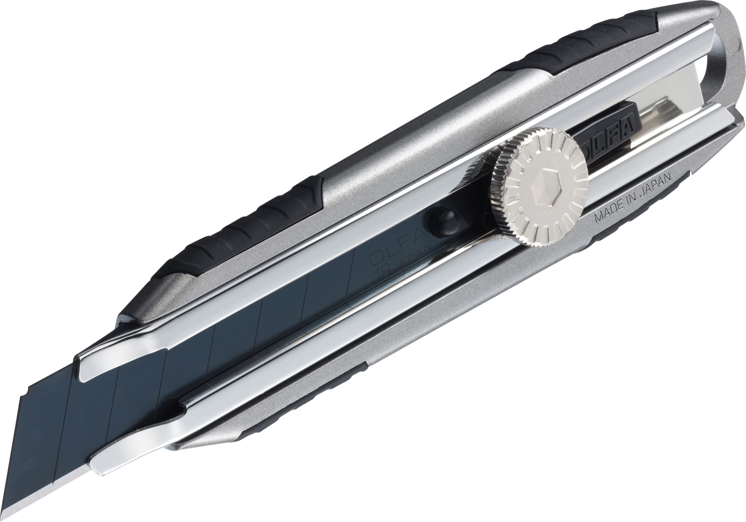 OLFA 18mm Heavy-Duty Utility Knife (MXP-L) - Multi-Purpose No-Slip Grip Precision Knife w/All Aluminum Handle & Snap-Off Blade, Custom Cutting Depth, Replacement Blades: Any OLFA 18mm Blade