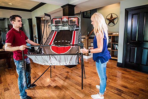 TRIUMPH SPORTS USA Play Maker Double Shootout Basketball Game Includes 4 Game-Ready Basketballs and Air Pump and Needle, Black