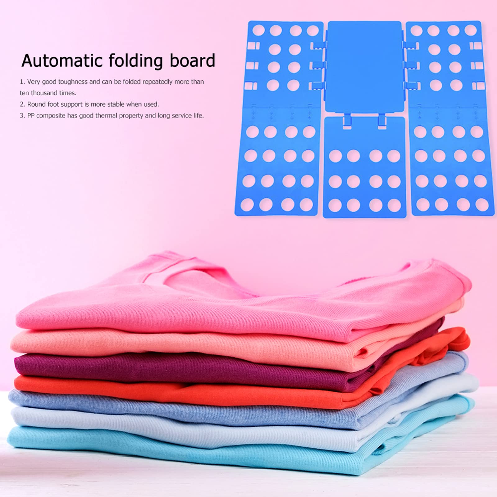 Manwetye 2 PCS Clothes Folding Board for Kid and Adult,T Shirt Folder Laundry Organizer Easy and Fast for Home Organization(Orange and Blue)