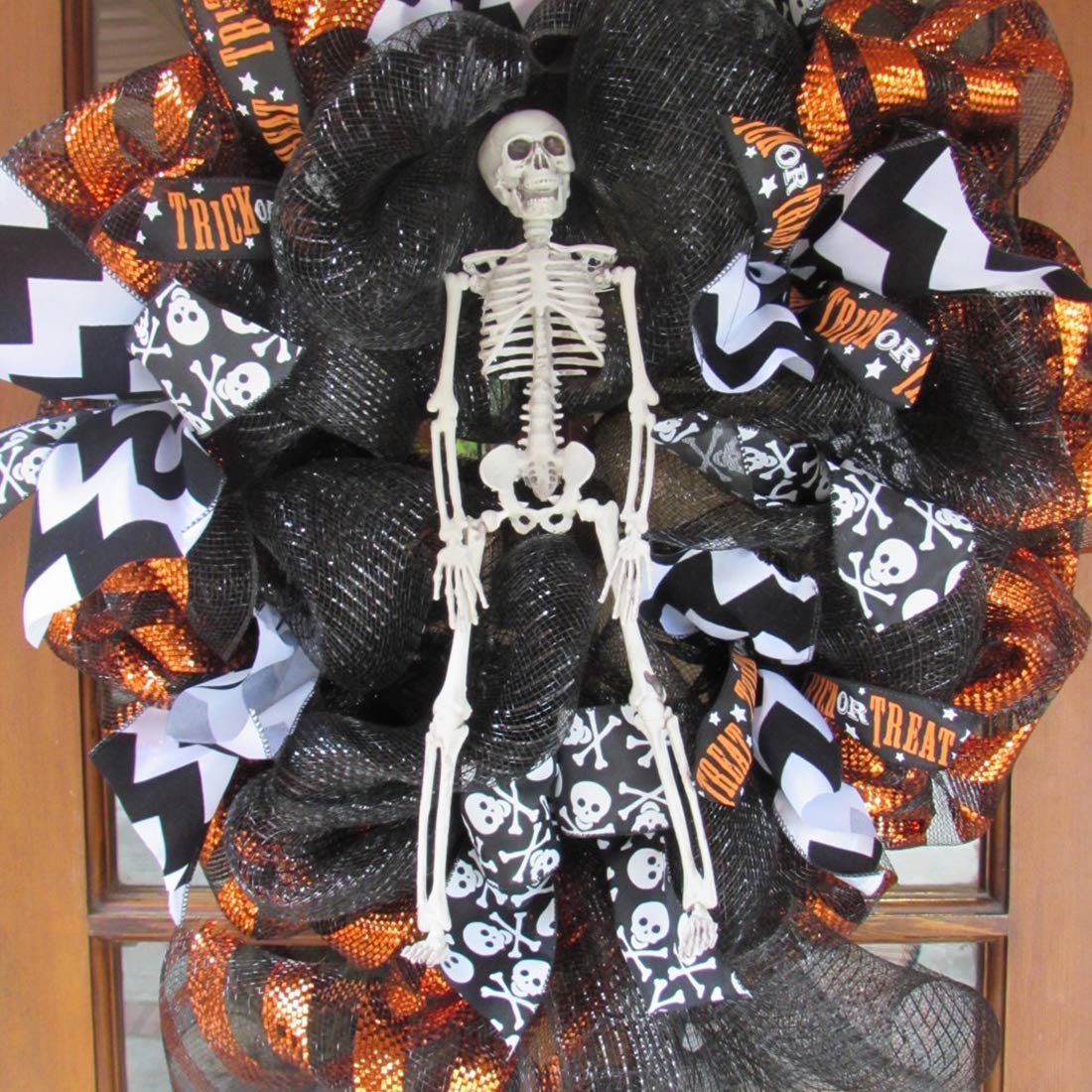 Oun Nana Halloween Posable Skeleton 16” Full Body Plastic Halloween Skeletons with Movable Joints, Mini Poseable Skeleton Toy for Halloween Party Decorations