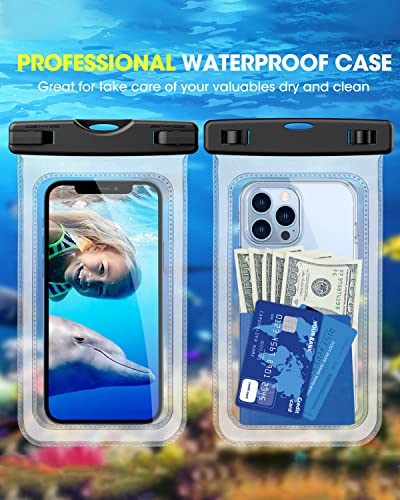 Universal Waterproof Case, 2 Pack, IPX8 Clear Waterproof Phone Pouch, Waterproof Phone Case Phone Dry Bag Compatible with iPhone 13 Pro Max/12 Pro/8/7, Galaxy S22 ultra/S20, Google Pixel 6 up to 7.0"