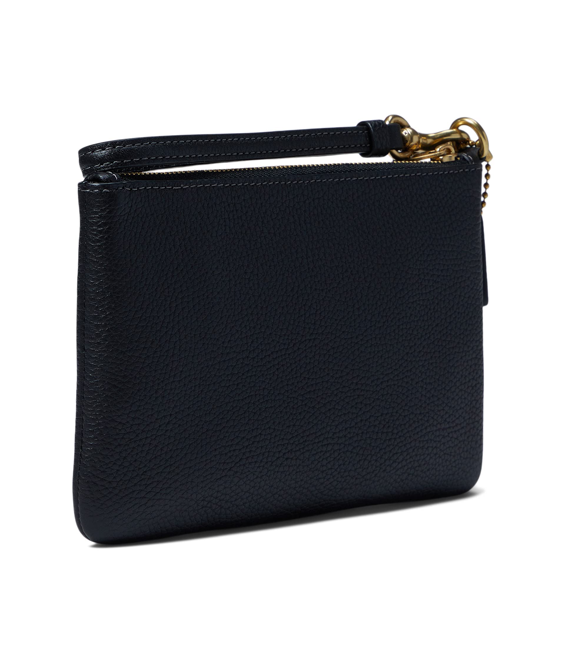 Coach Polished Pebble Leather Small Wristlet, Amazon Green