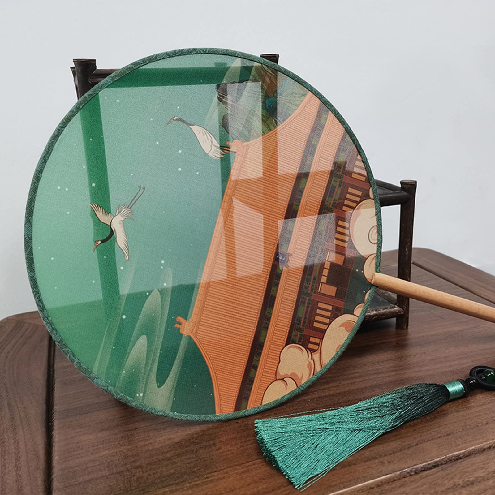 ERTUO Chinese Style Portable Folding Fan Cartoon Cute Rabbit Fan Dance Accessories Hanfu Kimono Fan Folding Fan