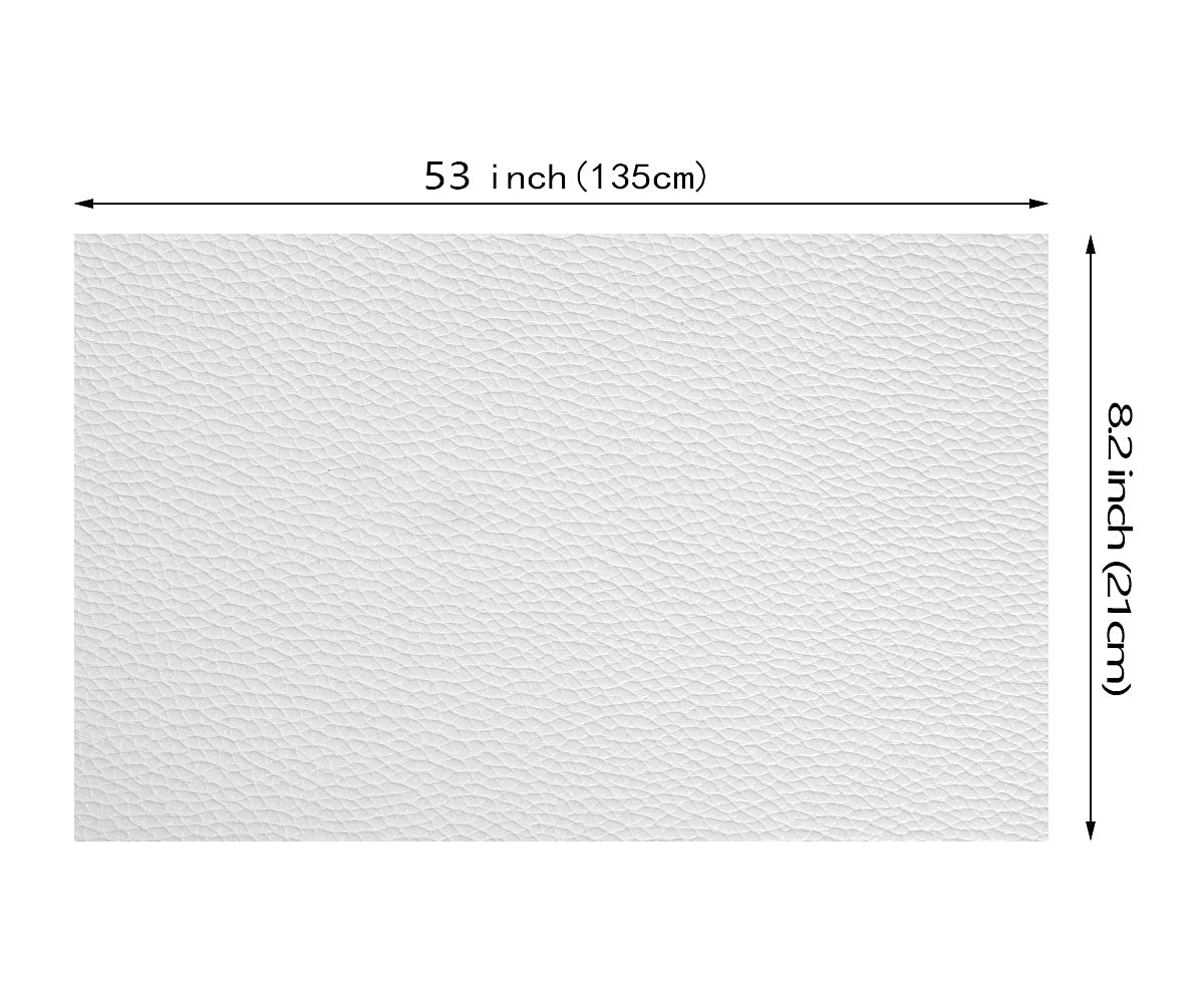 Picheng Solid Colored White Faux Leather Sheets PU Synthetic Leather Perfect for Craft DIY Handmade Jewelry Earrings Bow Making (White)